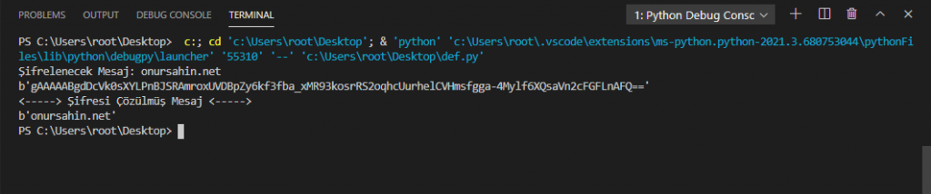 Python ile Veri Şifreleme ve Çözme: Fernet - Onur ŞAHİN